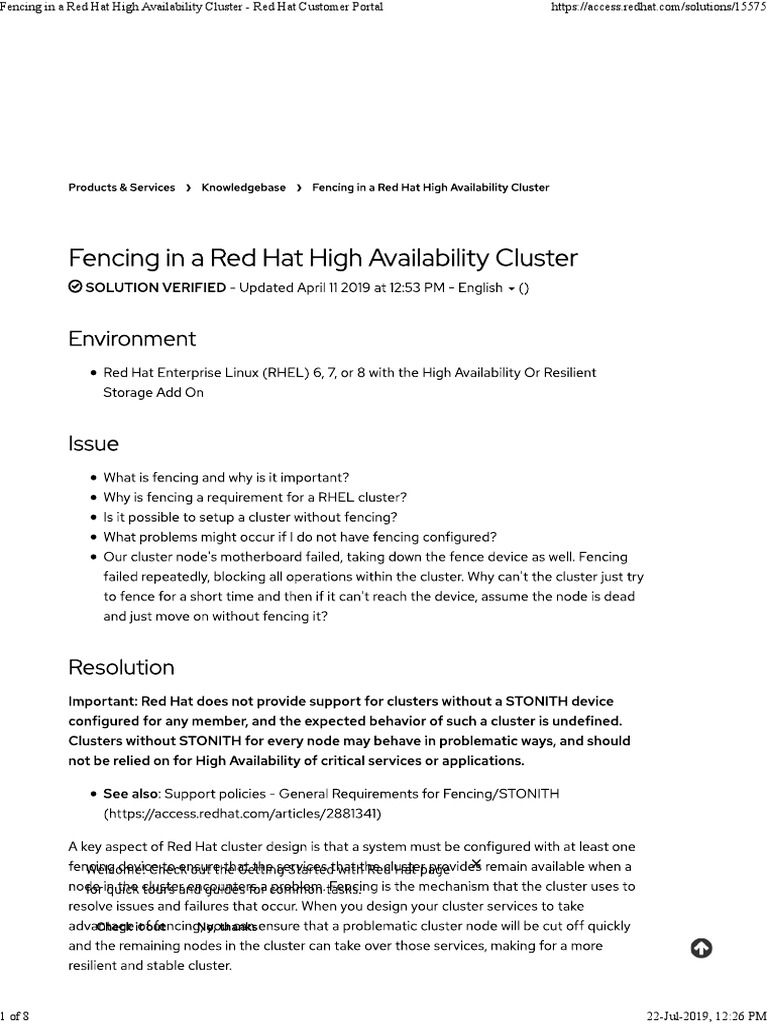Configuring and Troubleshooting Fencing in Red Hat High Availability ...