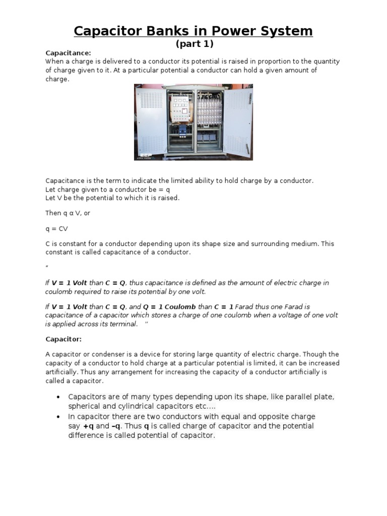 Capacitor Banks in Power System (Part-1) - EEP | PDF | Capacitor ...