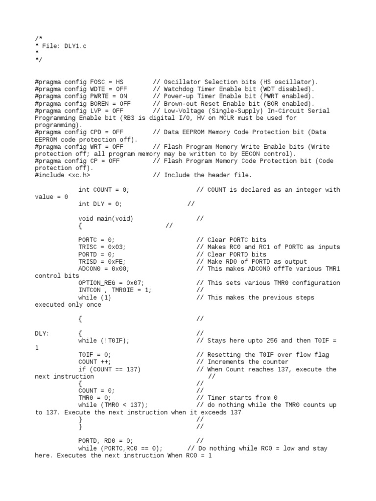 Delay Using Pic Microcontroller Pdf Microcontroller Digital