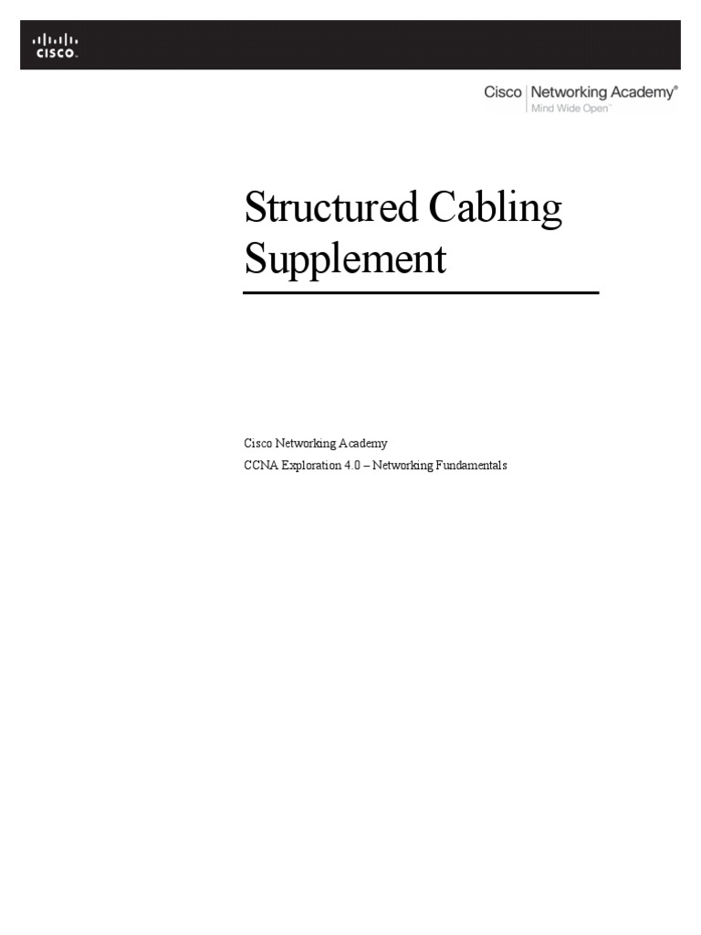 Cisco Exploration Supplement Structured Cabling | PDF | Optical Fiber | Computer Network