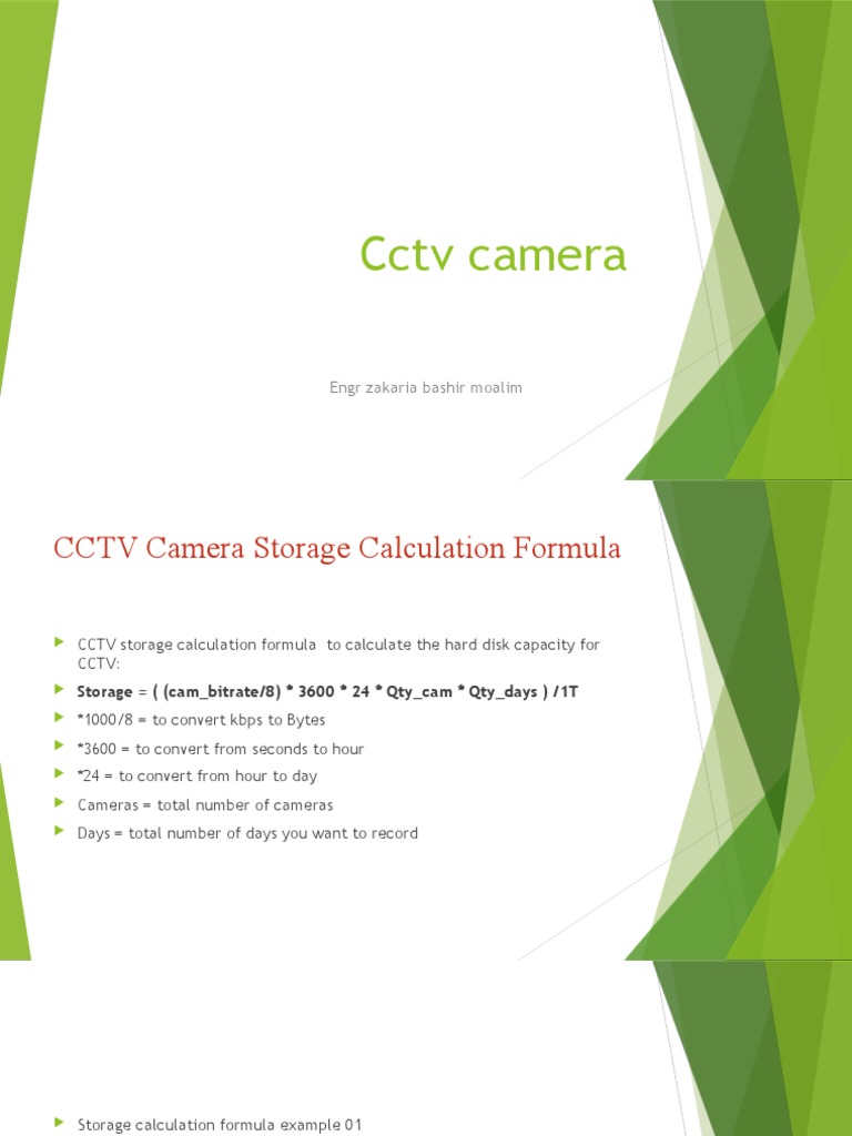 CCTV Camera Storage Calculation Guide | PDF | Closed Circuit Television ...