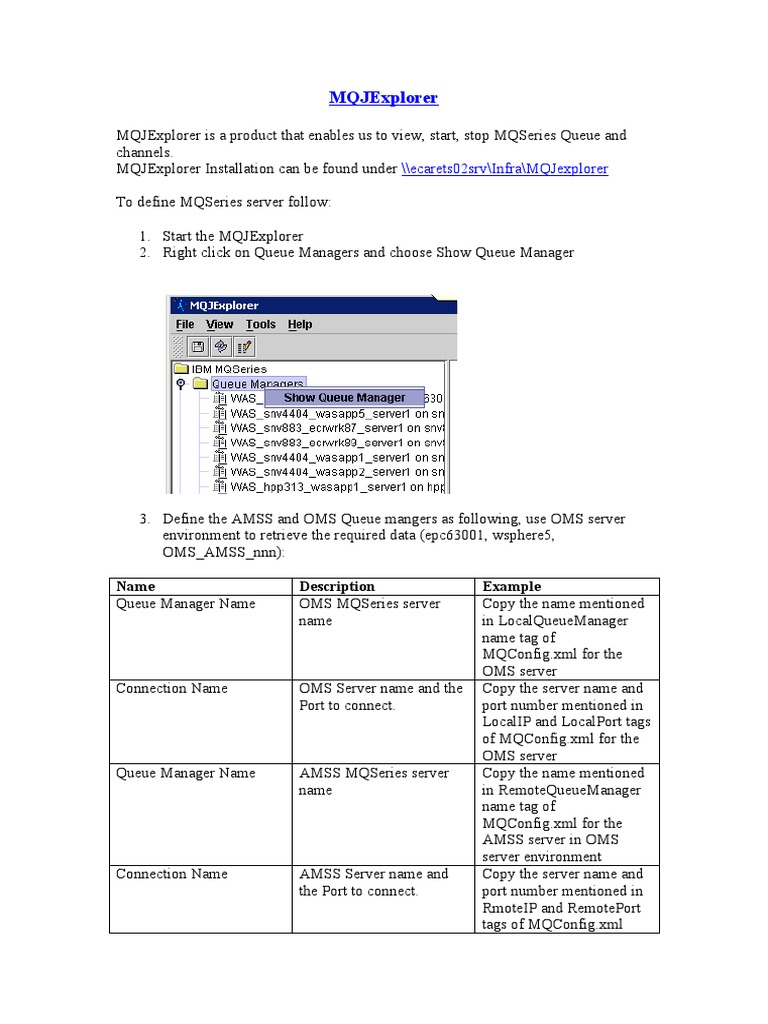 MQJExplorer Setup | PDF | Server (Computing) | Computer Engineering