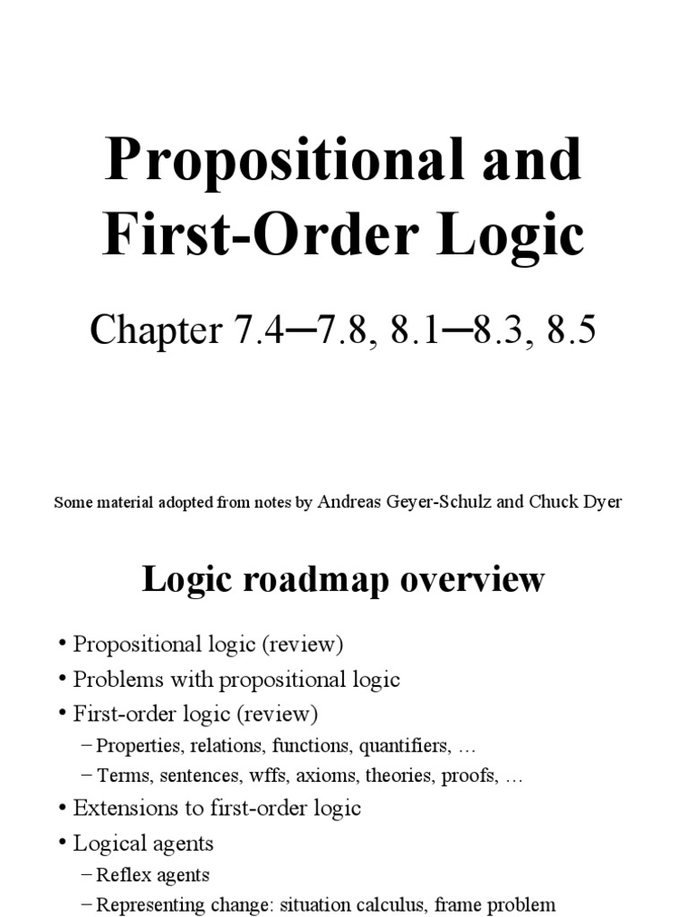 pREPOSITIONAL LOGIC | PDF | Logic | First Order Logic