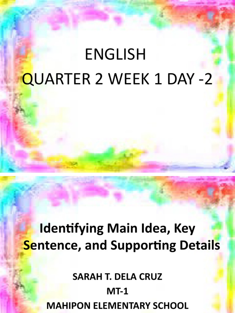 English 5 Quarter 2 Week 1 - Day-2 | PDF | Chocolate | Beverages