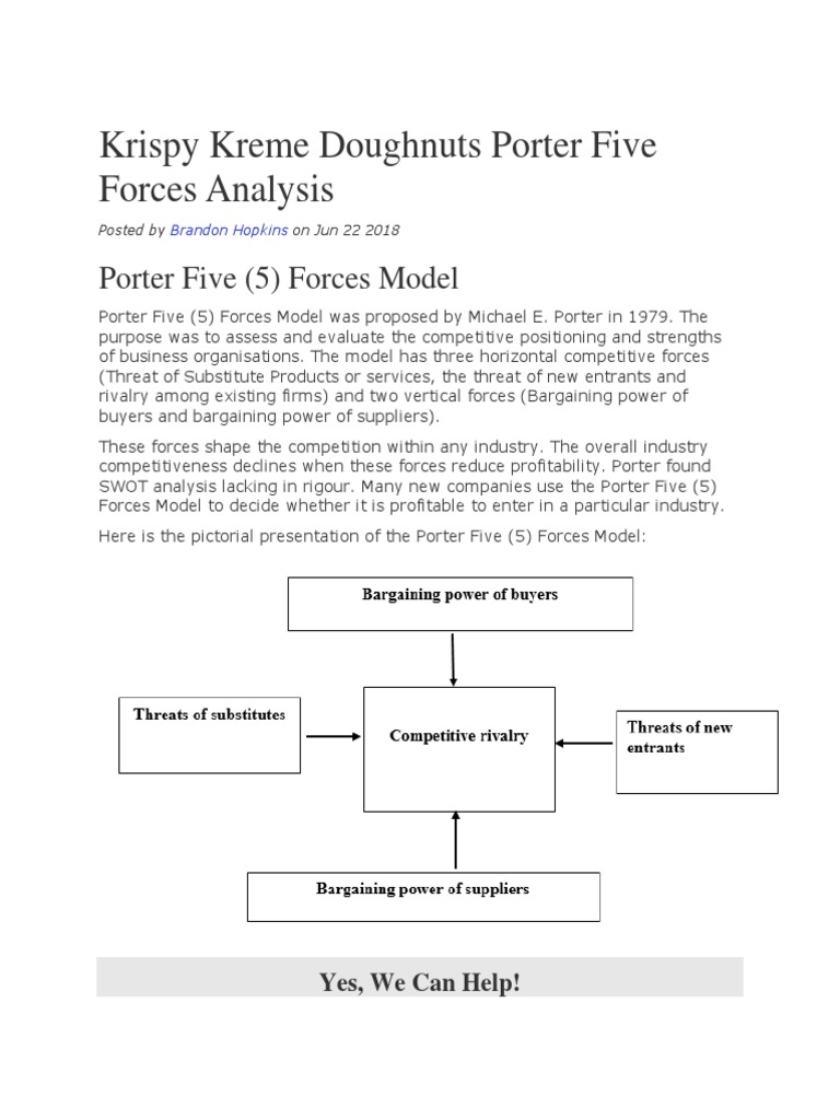 Krispy Kreme Doughnuts Porter Five Forces Analysis | PDF | Strategic ...