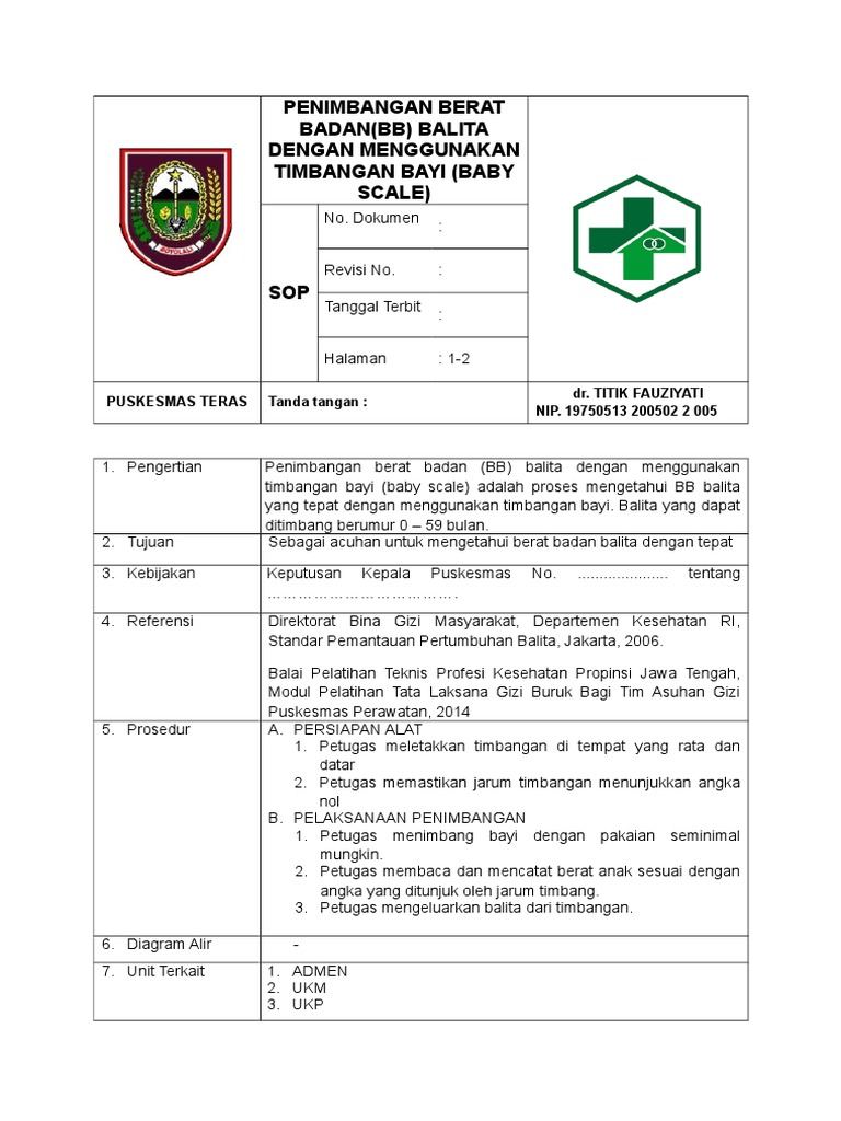 Penimbangan BB Balita dengan Baby Scale | PDF