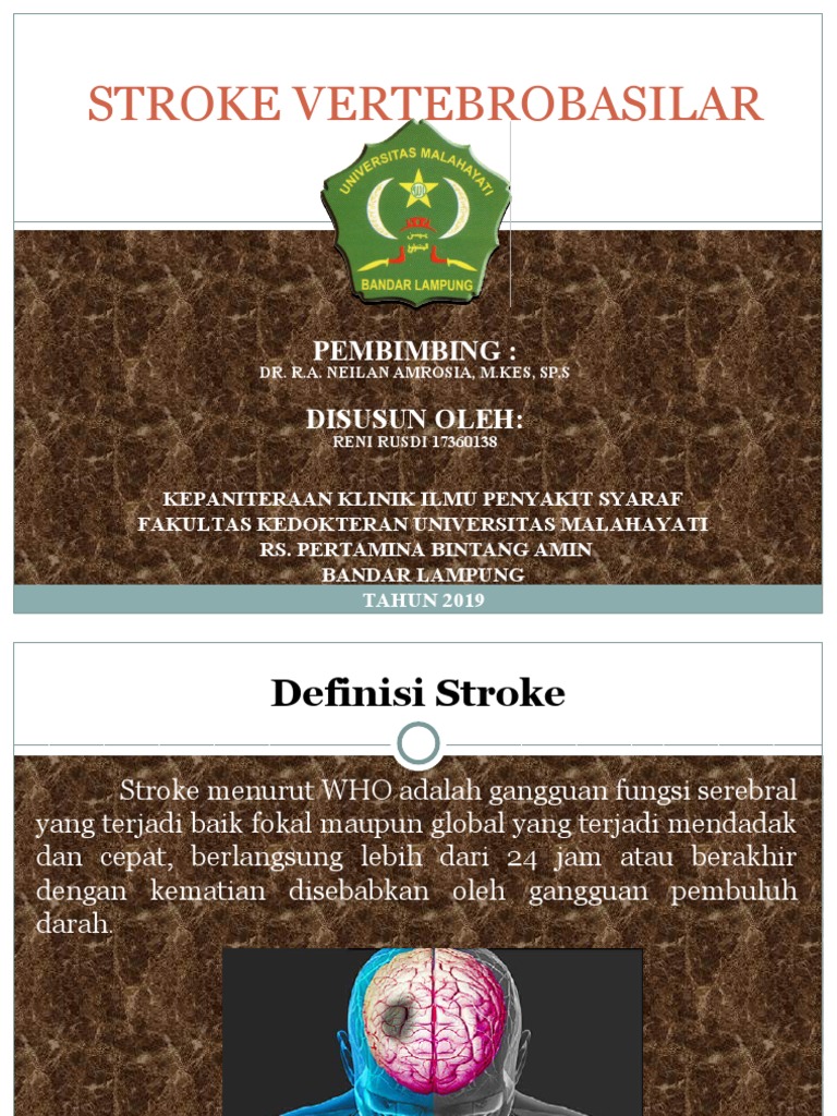 Stroke Vertebrobasilar: Epidemiologi & Penanganan | PDF | Sains ...
