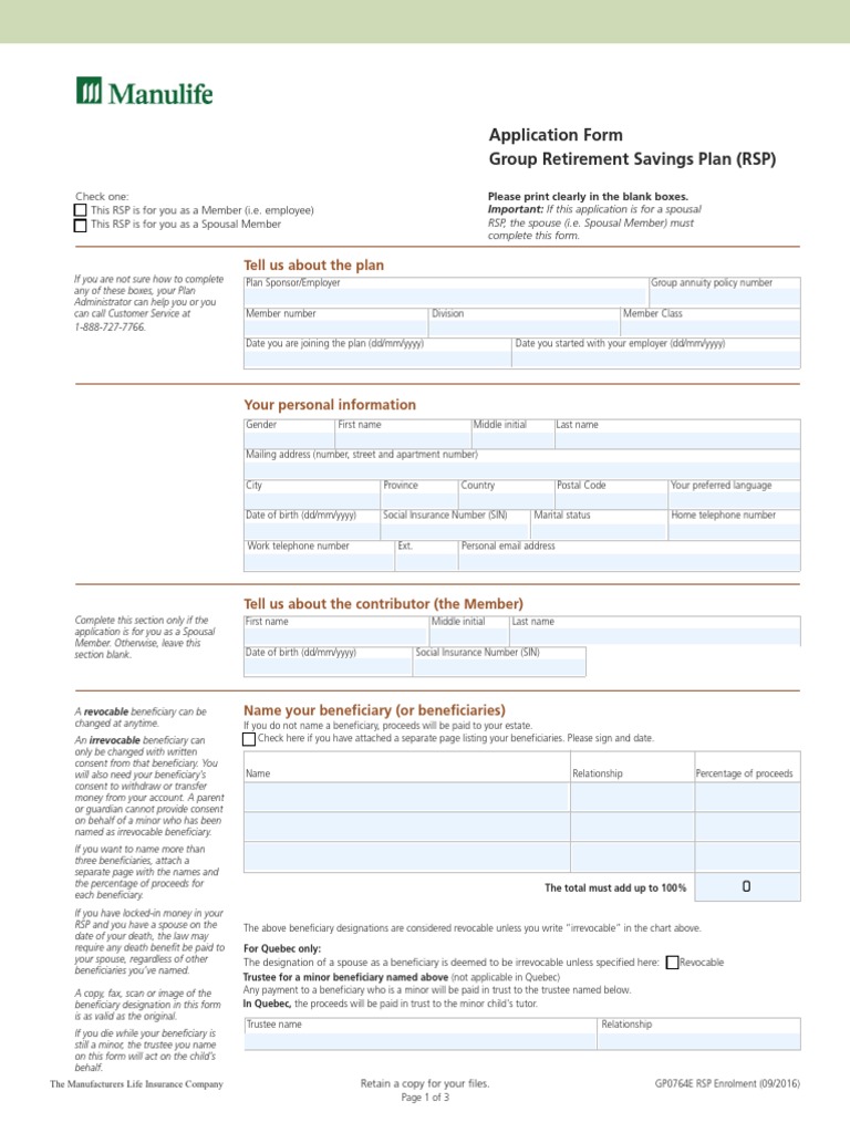 RSP - Application Form | PDF | Trust Law | Trustee