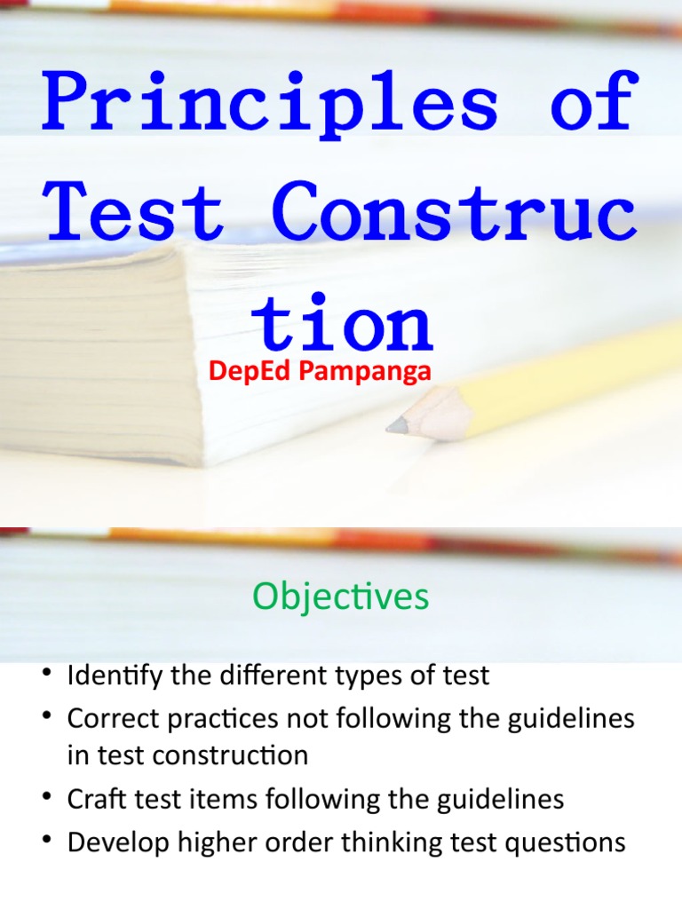 Principles of Test Construction 1 1 | PDF | Test (Assessment ...