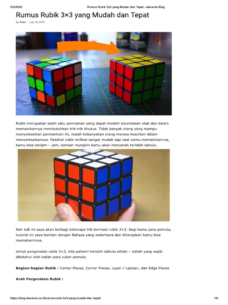 Tutorial Ngebarke Rubik 3x3 | PDF