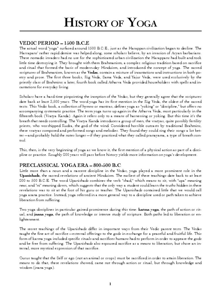 History of Yoga | Download Free PDF | Yoga | Bhagavad Gita