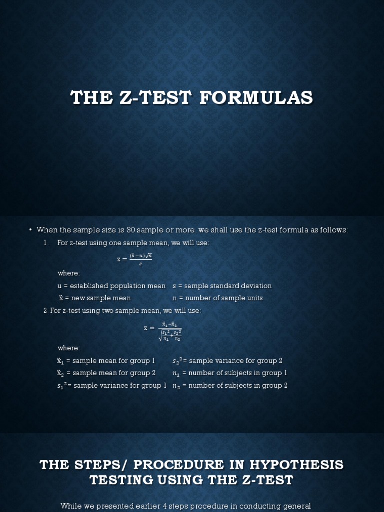 Z-Test Formula | PDF | Statistical Hypothesis Testing | Null Hypothesis