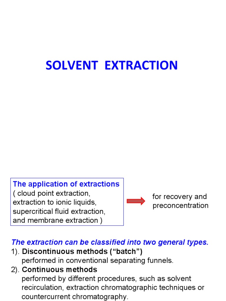 Dep Solvent Extraction | PDF