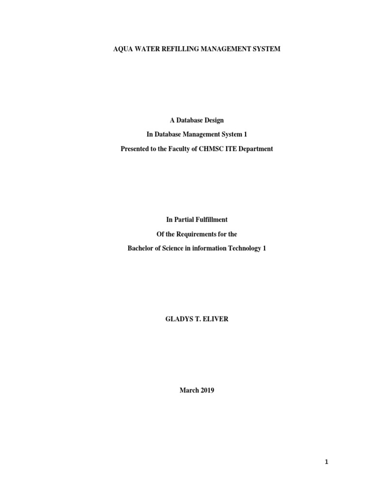 Water Refilling System PDF | PDF | Databases | Data Management
