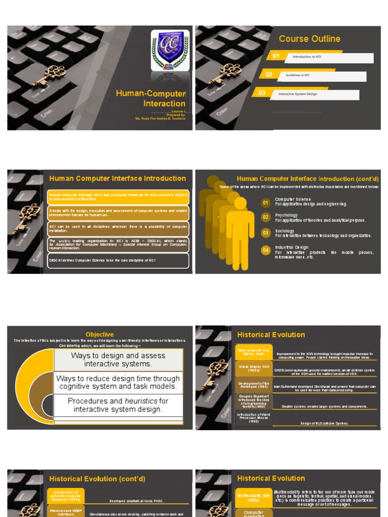 HCI Lec 1 Handout PDF | PDF | Human–Computer Interaction | Usability