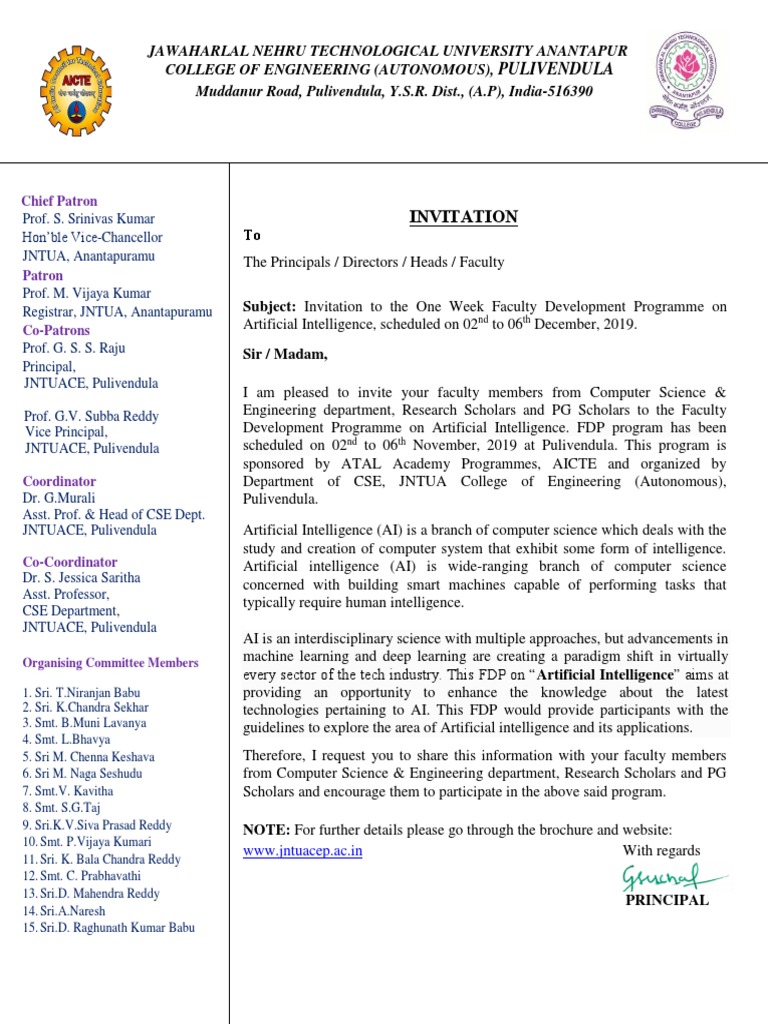 FDP AI Invitation | PDF | Artificial Intelligence | Intelligence (AI ...