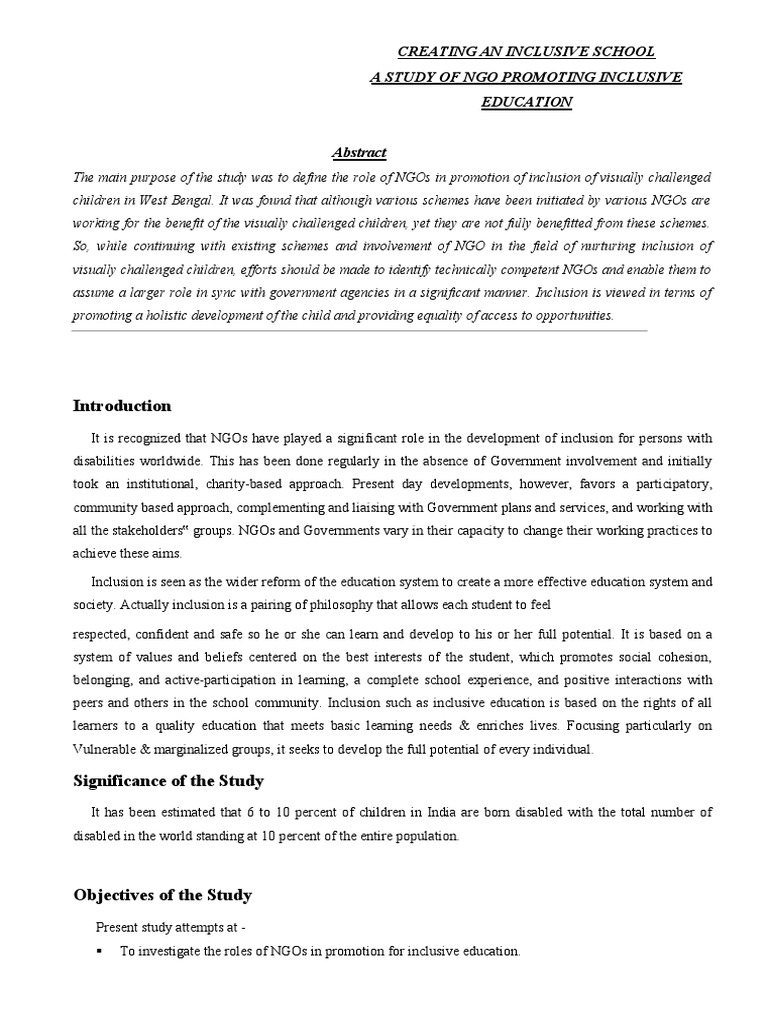 Role of NGOS | PDF | Inclusion (Education) | Non Governmental Organization