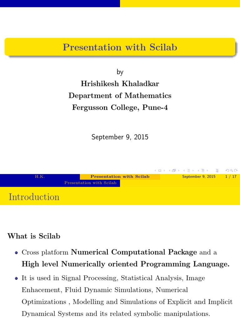 Scilab Presentation | PDF | Eigenvalues And Eigenvectors | Matrix ...