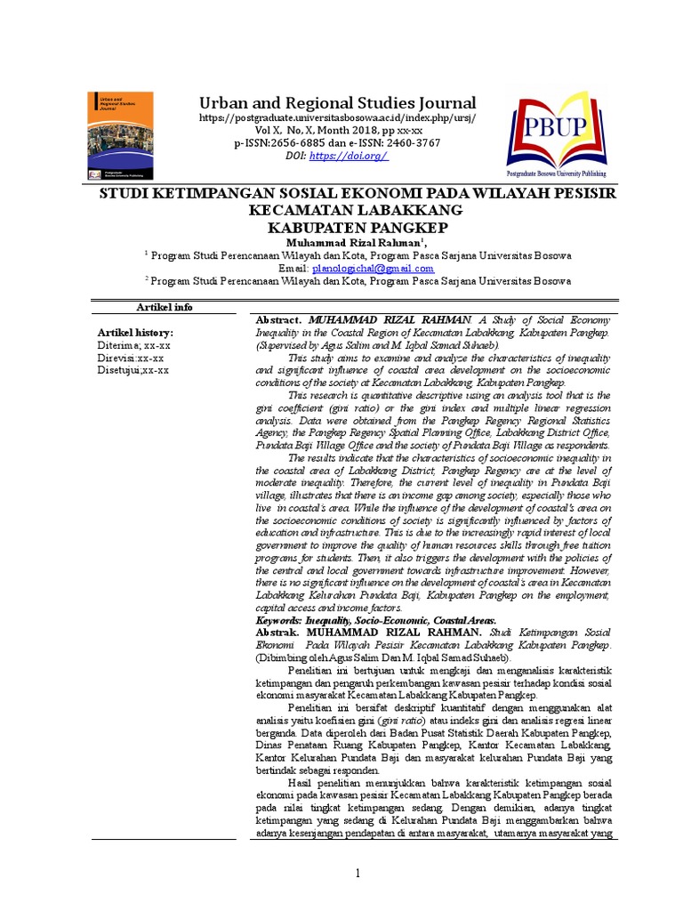 Template Jurnal PWK - Muhammad Rizal Rahman Perbaikan 1 | Unduh gratis PDF | Ketimpangan Ekonomi ...