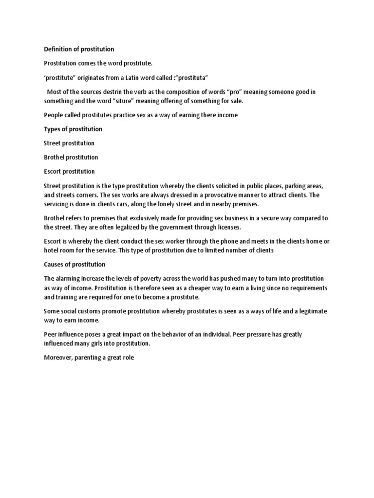 Definition of Prostitution | PDF