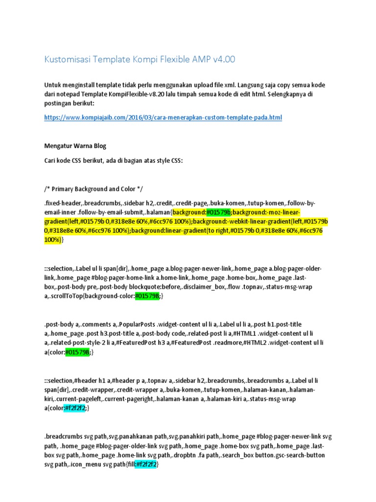 Kustomisasi Template Kompi Flexible AMP | PDF | Standar Konsorsium ...