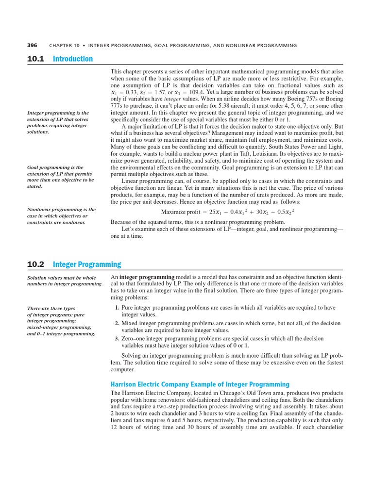 Integer Programming PDF | PDF | Nonlinear Programming | Mathematical Optimization
