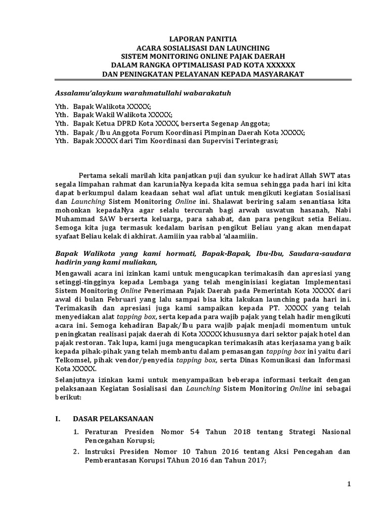 Contoh Laporan Panitia Launching Tapping Box | PDF