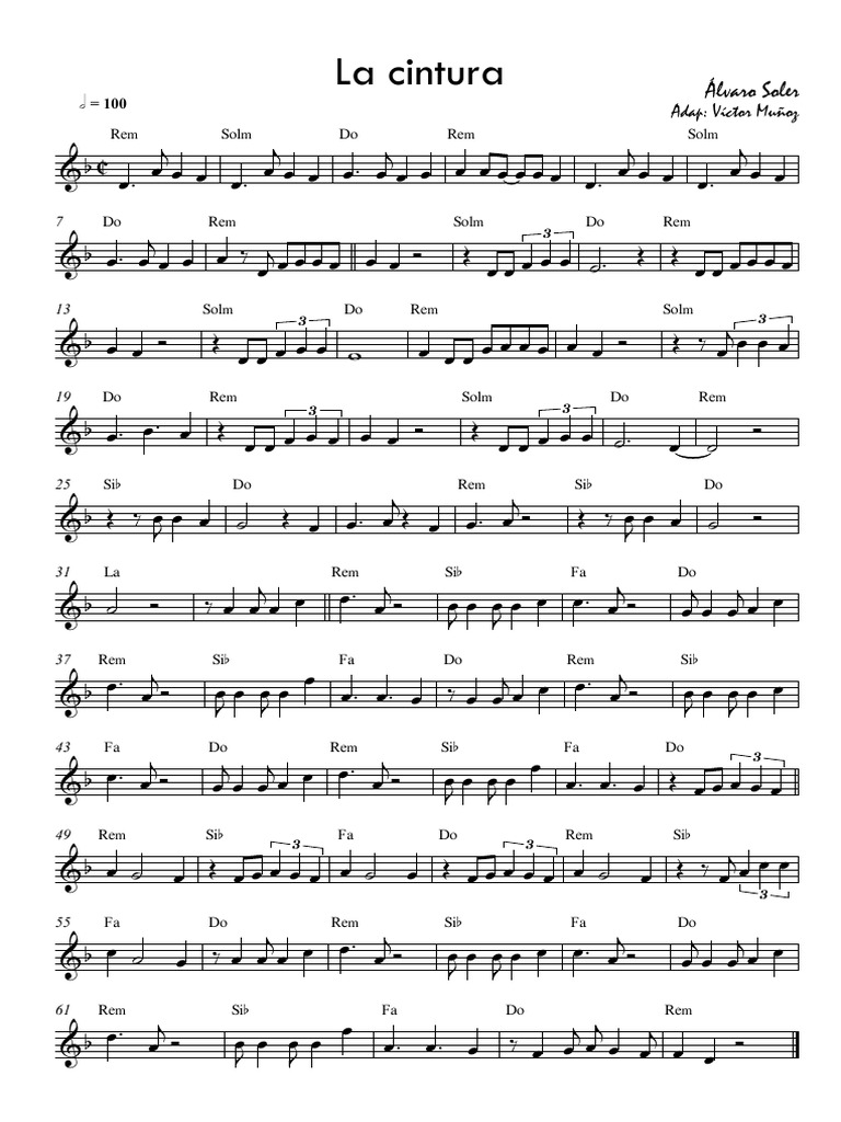 Álvaro Soler - La Cintura PDF | PDF