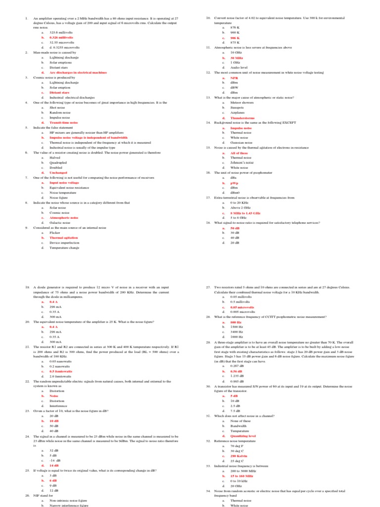 MCQ in Communications Engineering by Yu and Camacho | PDF | Frequency Modulation | Decibel