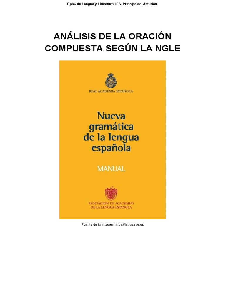Oraci - N Compuesta Seg - N La Ngle PDF | PDF | Oración (Lingüística) | Predicado (Gramática)