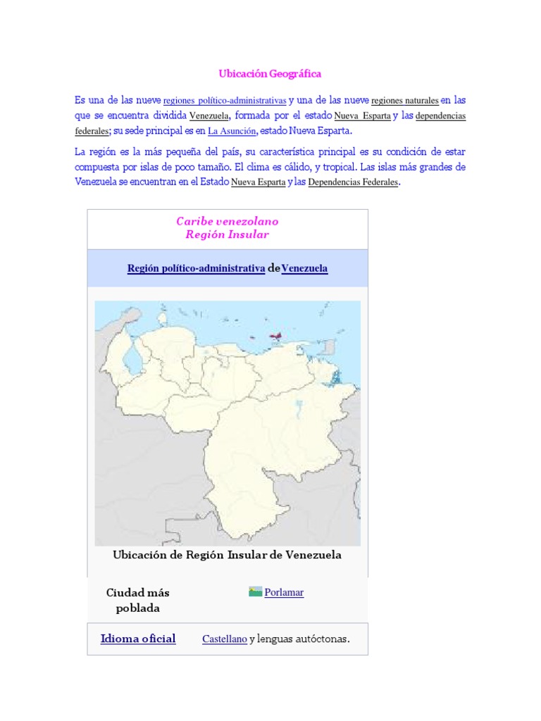 Region Insular de Venezuela | PDF | Oceanografía | Ciencias de la Tierra