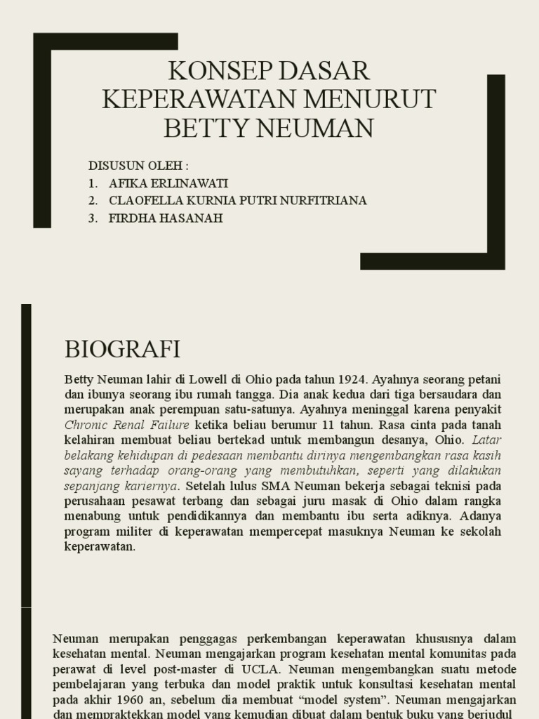 Model Keperawatan Betty Neuman | PDF | Pengembangan Diri