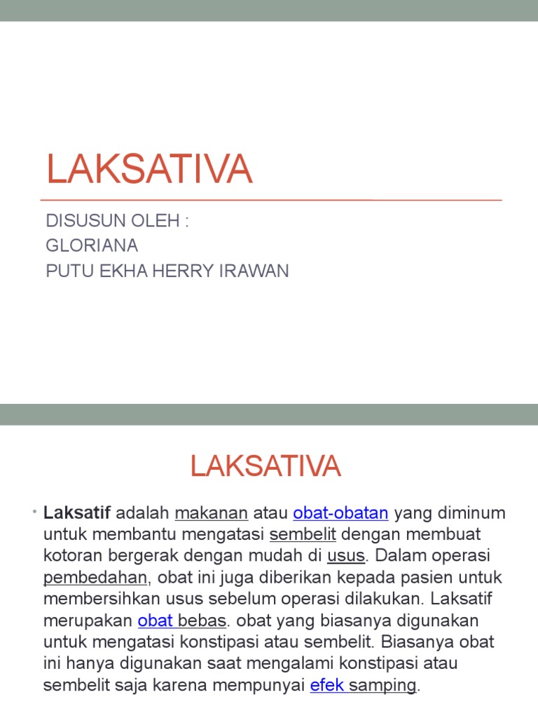 Penggunaan dan Efek Laksativa | PDF | Kesehatan Holistik | Sains ...