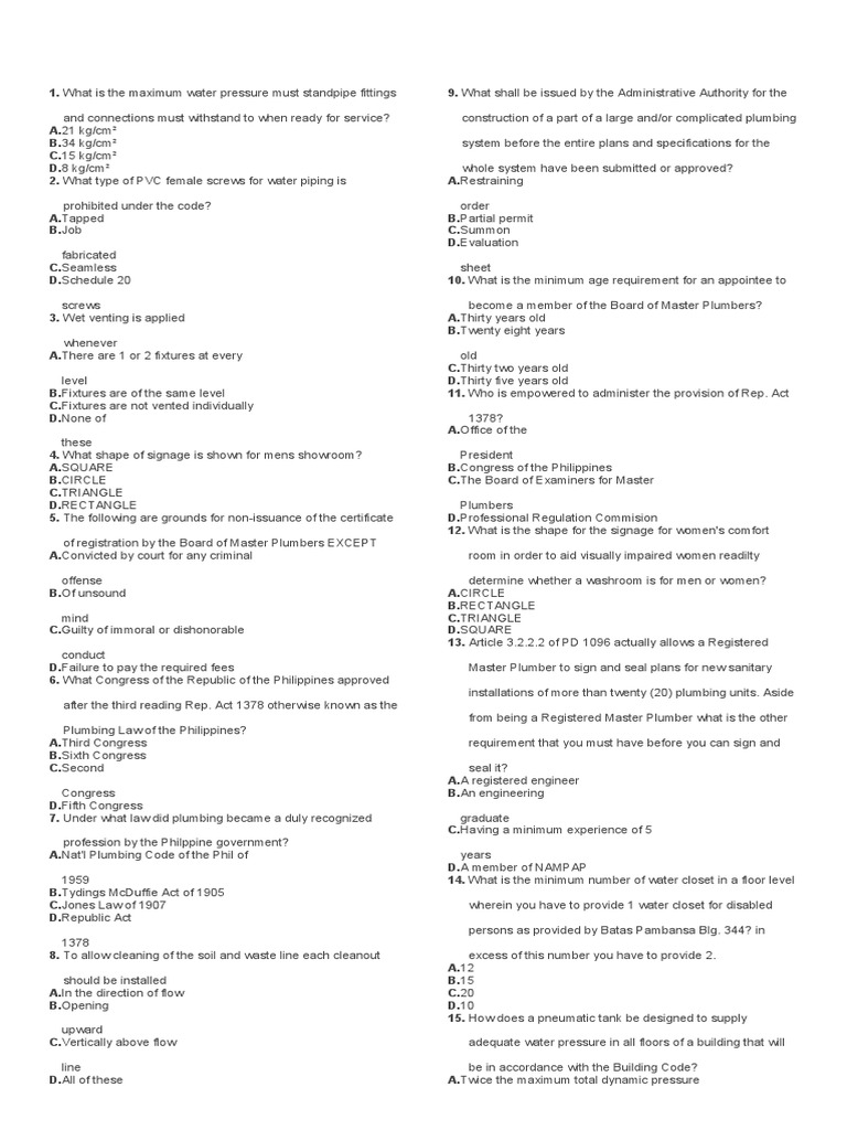 Plumber | PDF | Plumbing | Sanitary Sewer