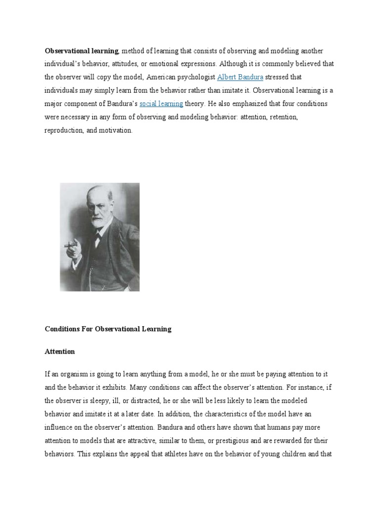 Observational Learning Pdf Imitation Behaviorism