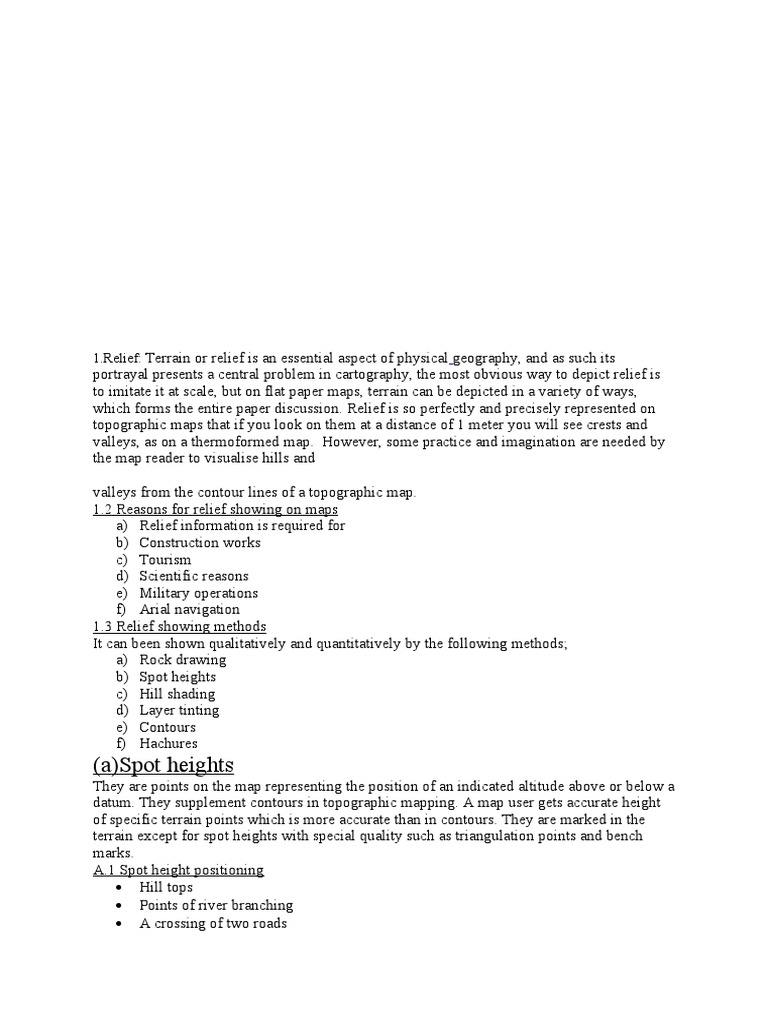 Relief Representation in Cartography | PDF | Contour Line | Topography
