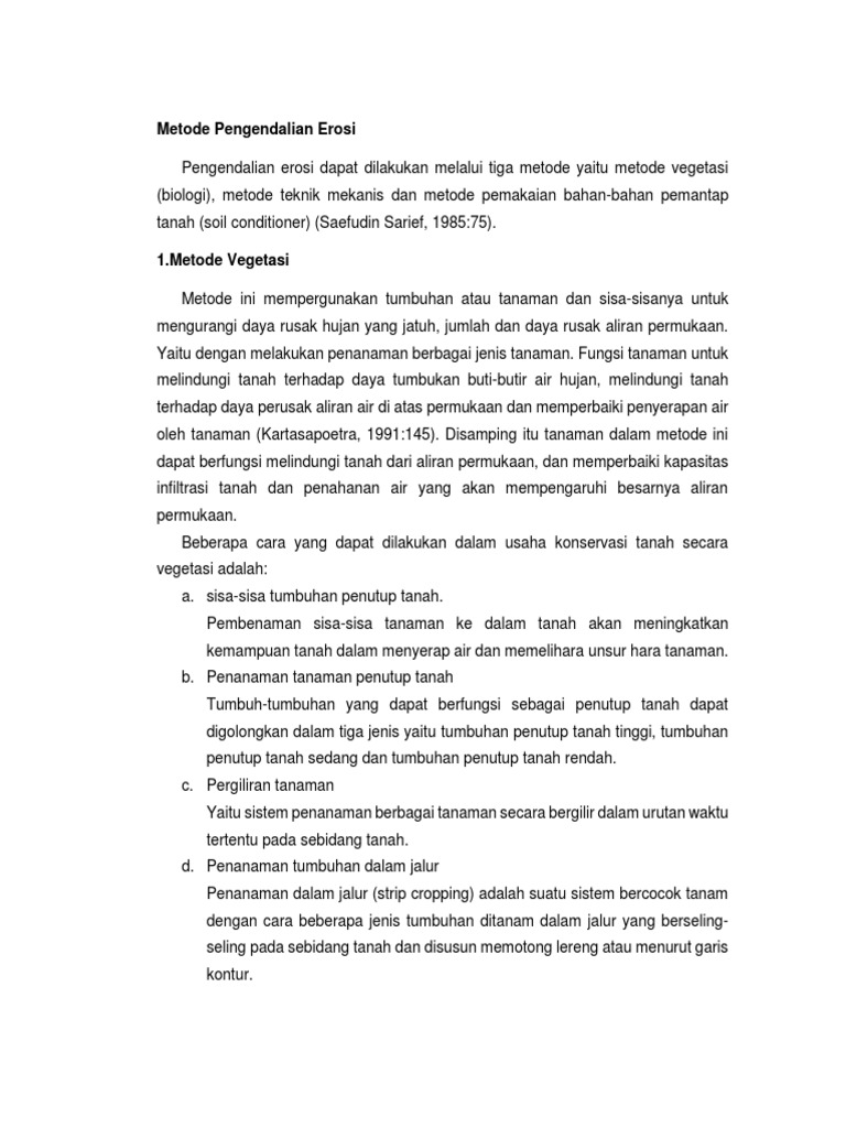 Metode Pengendalian Erosi | PDF