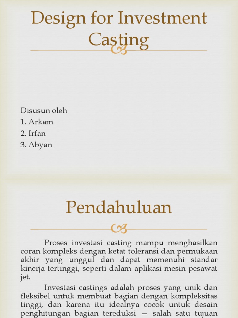 Proses dan Tahapan Investment Casting | PDF