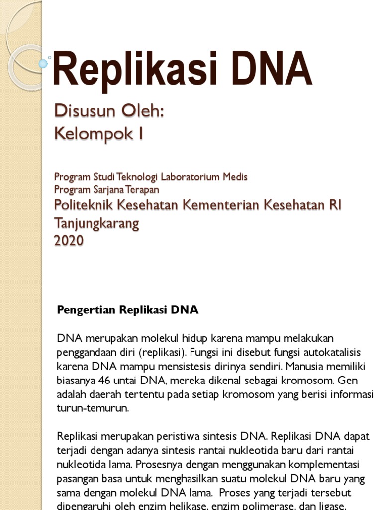 Replikasi DNA | PDF | Kesehatan Holistik | Sains & Matematika
