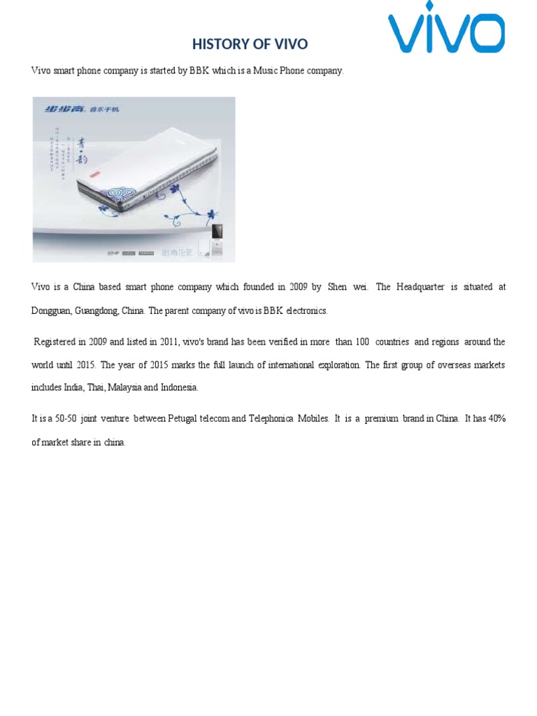 History of Vivo 123 | PDF | Research And Development | China