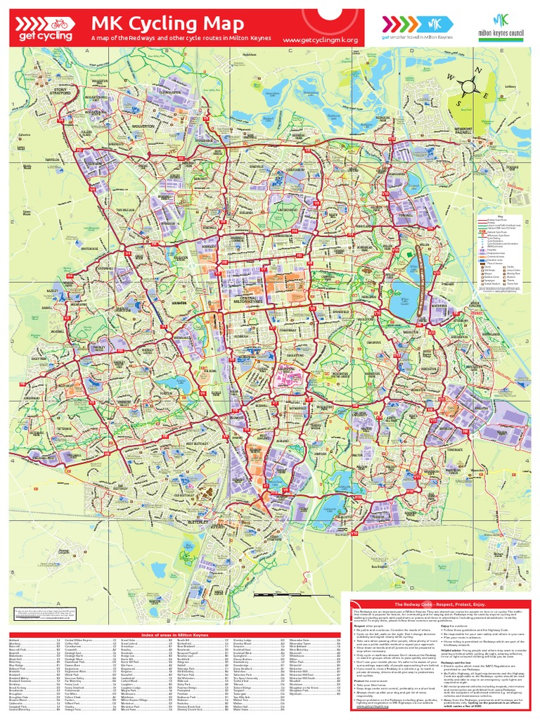 MK Redway Poster PRINT NOcrops PDF | PDF | Routes | Cycling Infrastructure