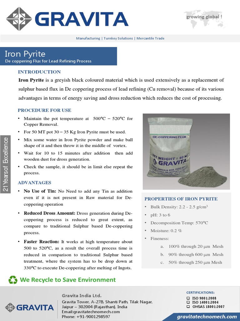 Iron Pyrite | PDF | Iron | Lead