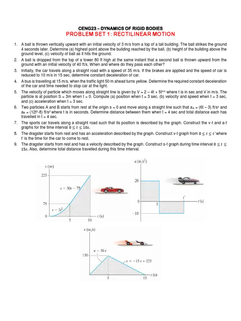 Rectilinear Motion Problem Set | PDF | Teaching Methods & Materials ...