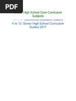 Senior High School Core Curriculum Subjects | PDF | Science | Social ...