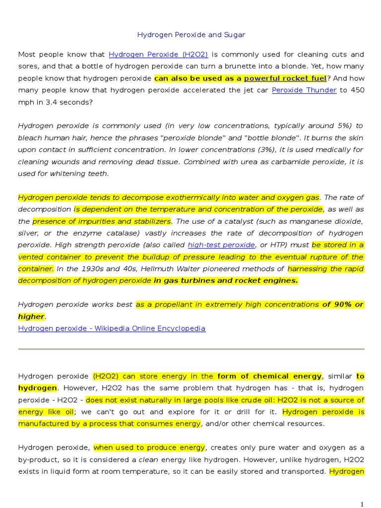 Hydrogen Peroxide From Fuel Cell | PDF | Hydrogen Peroxide | Internal ...