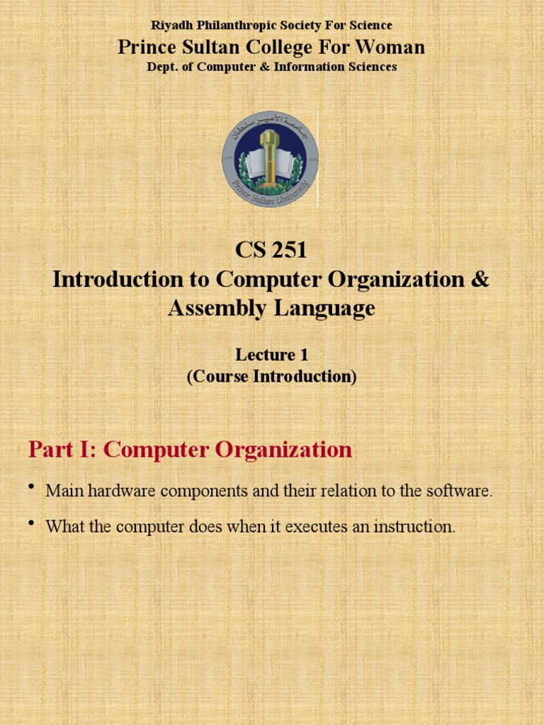 Cs 251 Introduction To Computer Organization And Assembly Language Pdf Computer Data Storage