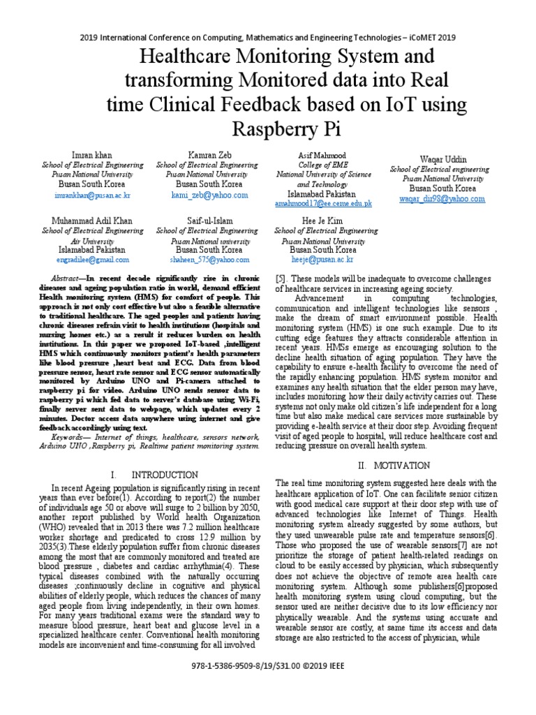 Healthcare Monitoring System and Transforming Monitored Data Into Real ...