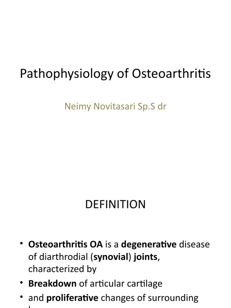 Osteoarthritis Pathophysiology Overview | PDF | Analgesic | Cartilage