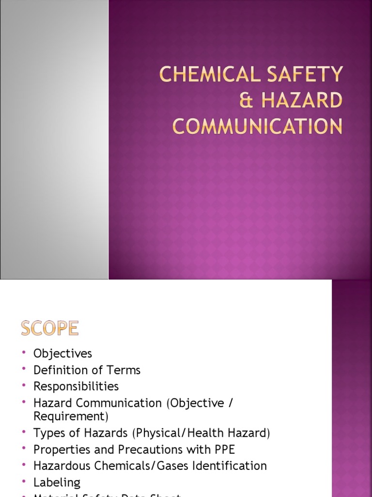 ChemicAL SAFETY & HAZARD COMMUNICATION | PDF | Solvent | Chemistry