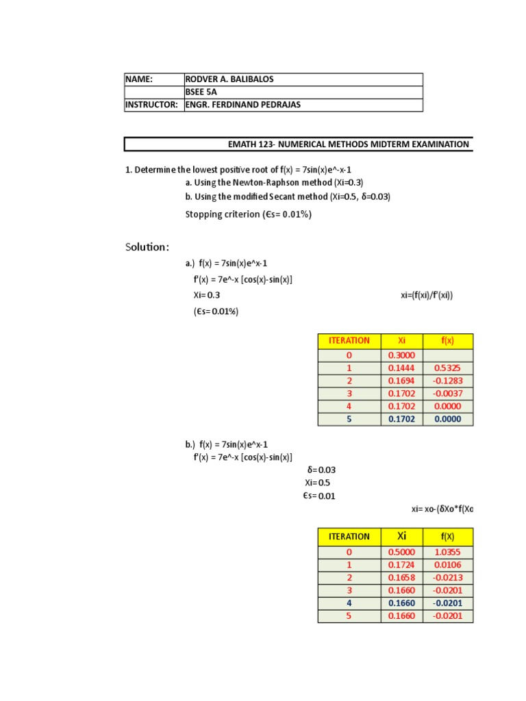 Rodver Balibalos Midterm Exam | PDF | Equations | Mathematical Objects Rodver Balibalos Midterm Exam | PDF | Equations | Mathematical Objects